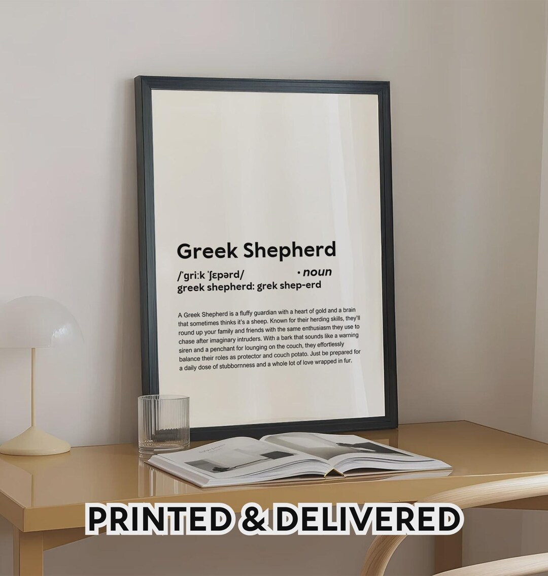 PRINTED Greek Shepherd Poster, Funny Definition of Greek Shepherd Print ...