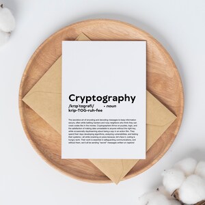 Funny Cryptography Definition Print Wall Art Poster, Cryptography Gift ...