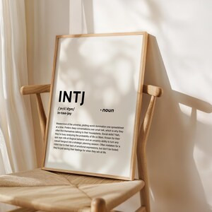 Funny INTJ Definition Print Wall Art Poster, INTJ Gift for INTJ Quote ...
