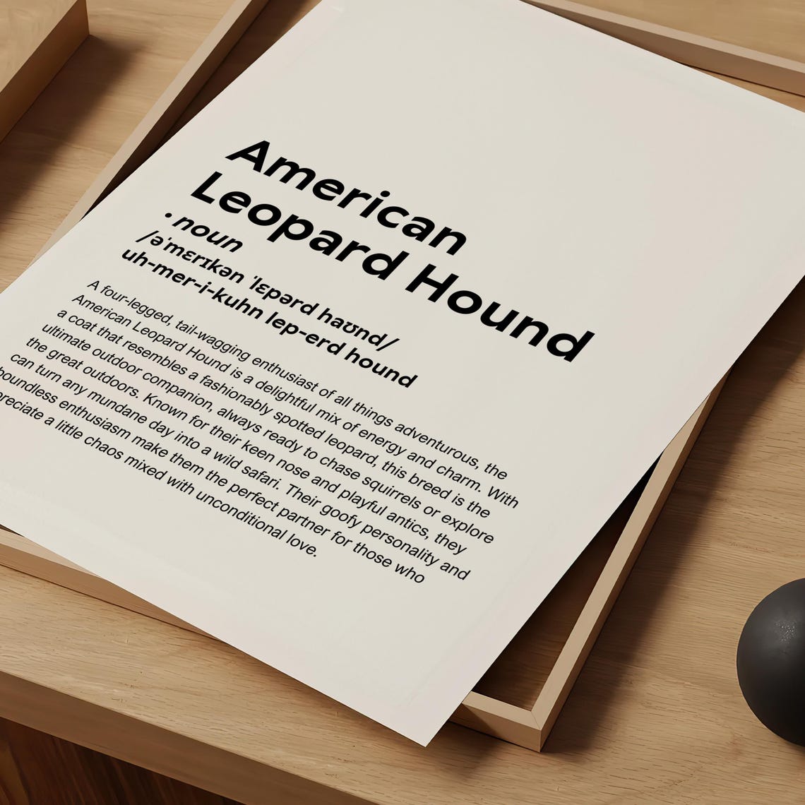 Funny American Leopard Hound Print Definition Wall Art Poster Card Gift ...
