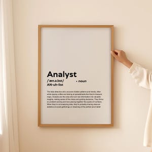 Funny Analyst Definition Print Wall Art Poster, Analyst Gift for ...