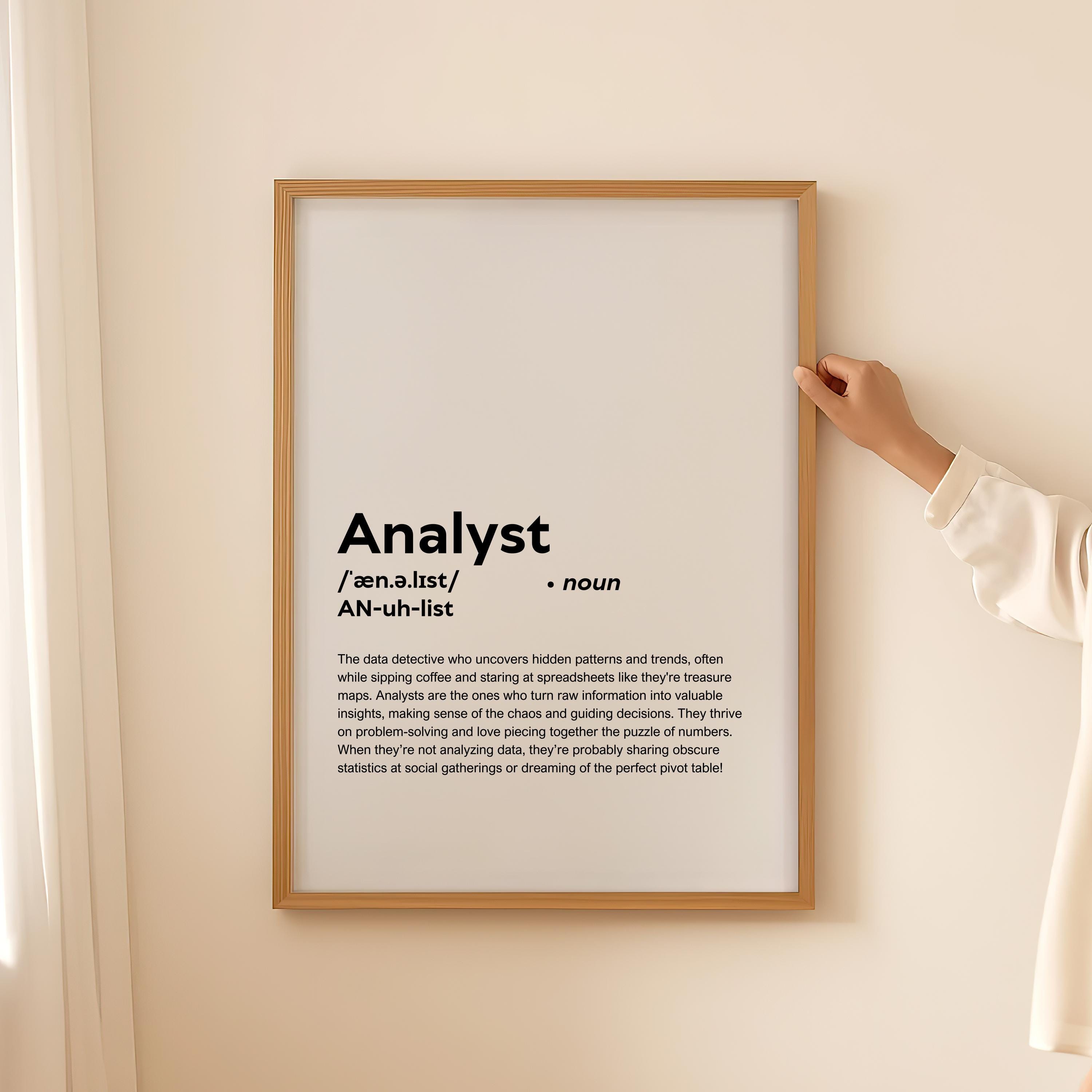 Funny Analyst Definition Print Wall Art Poster, Analyst Gift for ...
