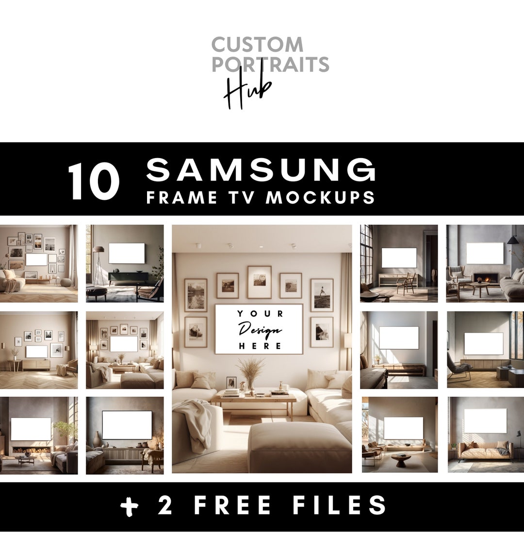 Frame TV Mockup Design Bundle / Warm Neutral Style Mock up Pack ...