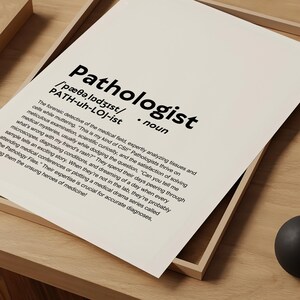 Funny Pathologist Definition Print Wall Art Poster, Pathologist Gift ...