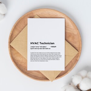 Funny HVAC Technician Definition Print Wall Art Poster, HVAC Technician ...