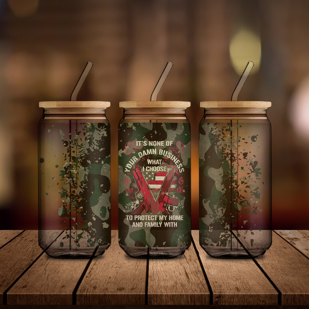 2nd Amendment Libbey Glass Wrap 16 Oz Libby Cup Wrap Template 16oz ...