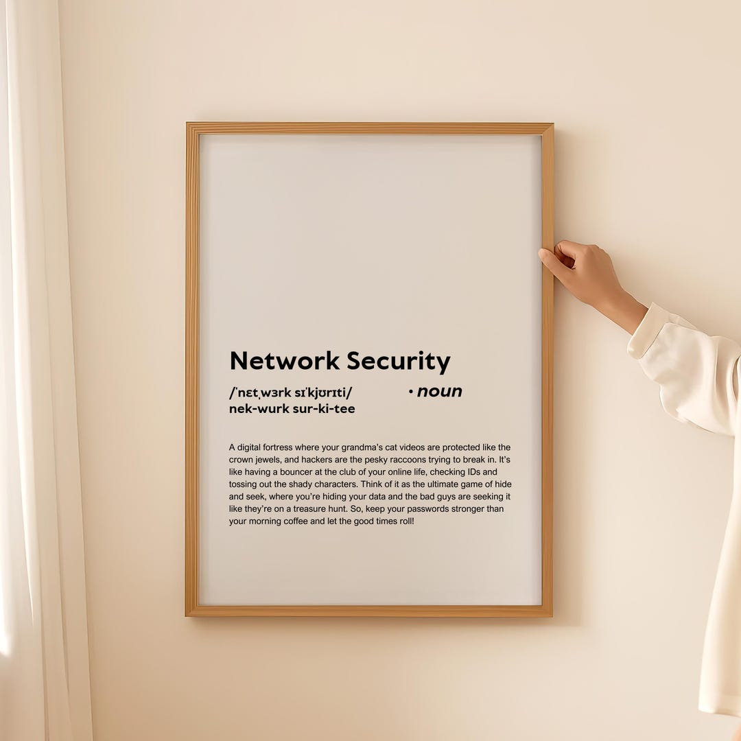 Funny Network Security Definition Print Wall Art Poster, Network ...