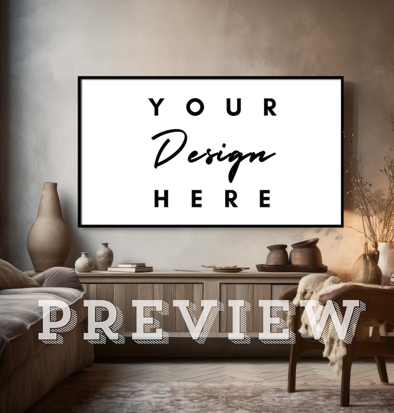 Frame TV Mockup Design Bundle / Warm Neutral Style Mock up - Etsy