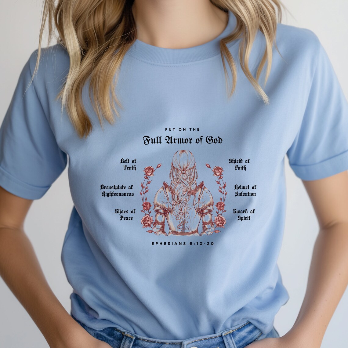 Put on Full Armor of God Png, Christian Woman PNG Vintage Roses Female ...