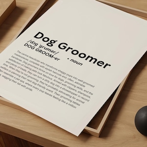 Funny Dog Groomer Definition Print Wall Art Poster, Dog Groomer Gift ...