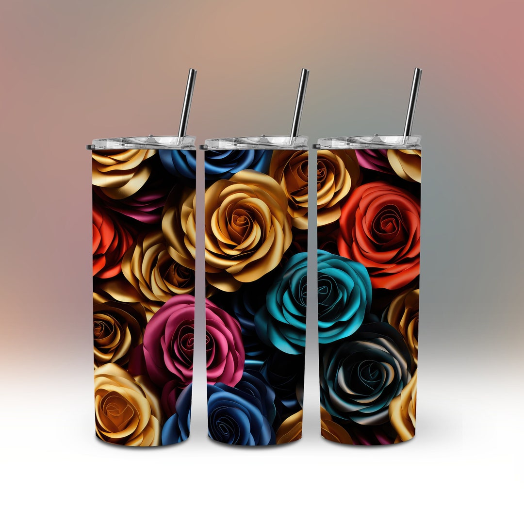 3D Seamless Gold Colorful Metallic Shiny Roses Flowers Floral - Etsy