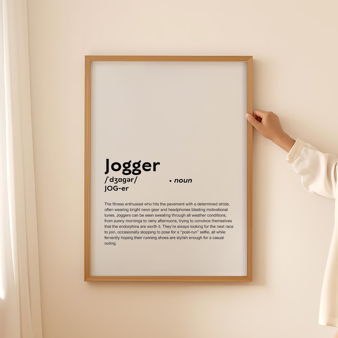 Funny Jogger Definition Print Wall Art Poster, Jogger Gift for Runner ...