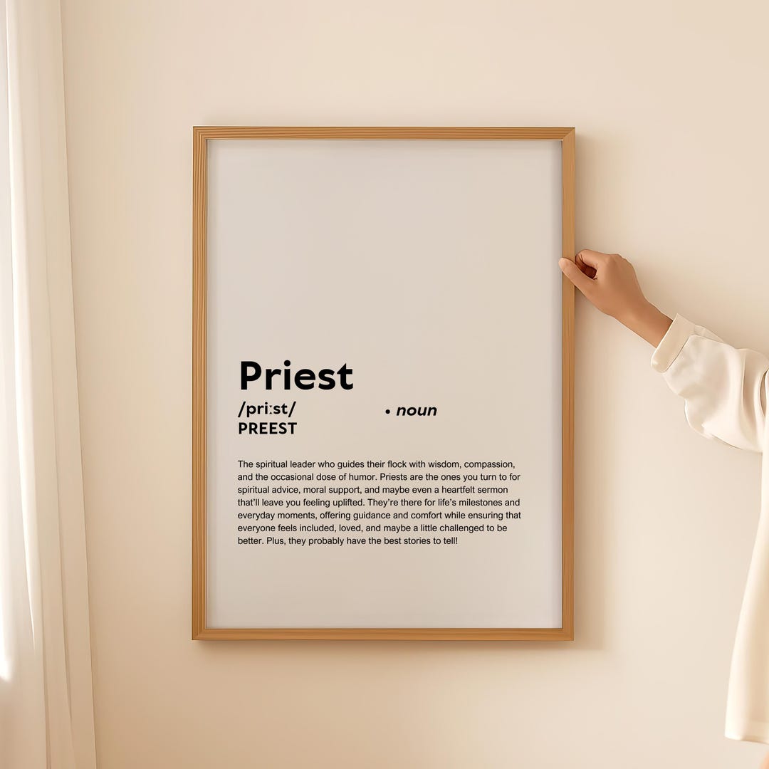 Funny Priest Definition Print Wall Art Poster, Priest Gift for Clergy ...