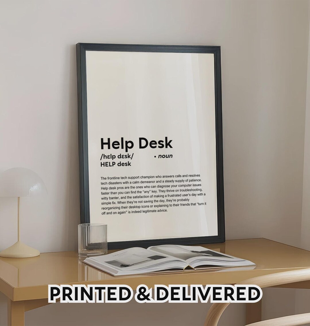 PRINTED Help Desk Poster, Funny Definition of Help Desk Print Wall Art ...
