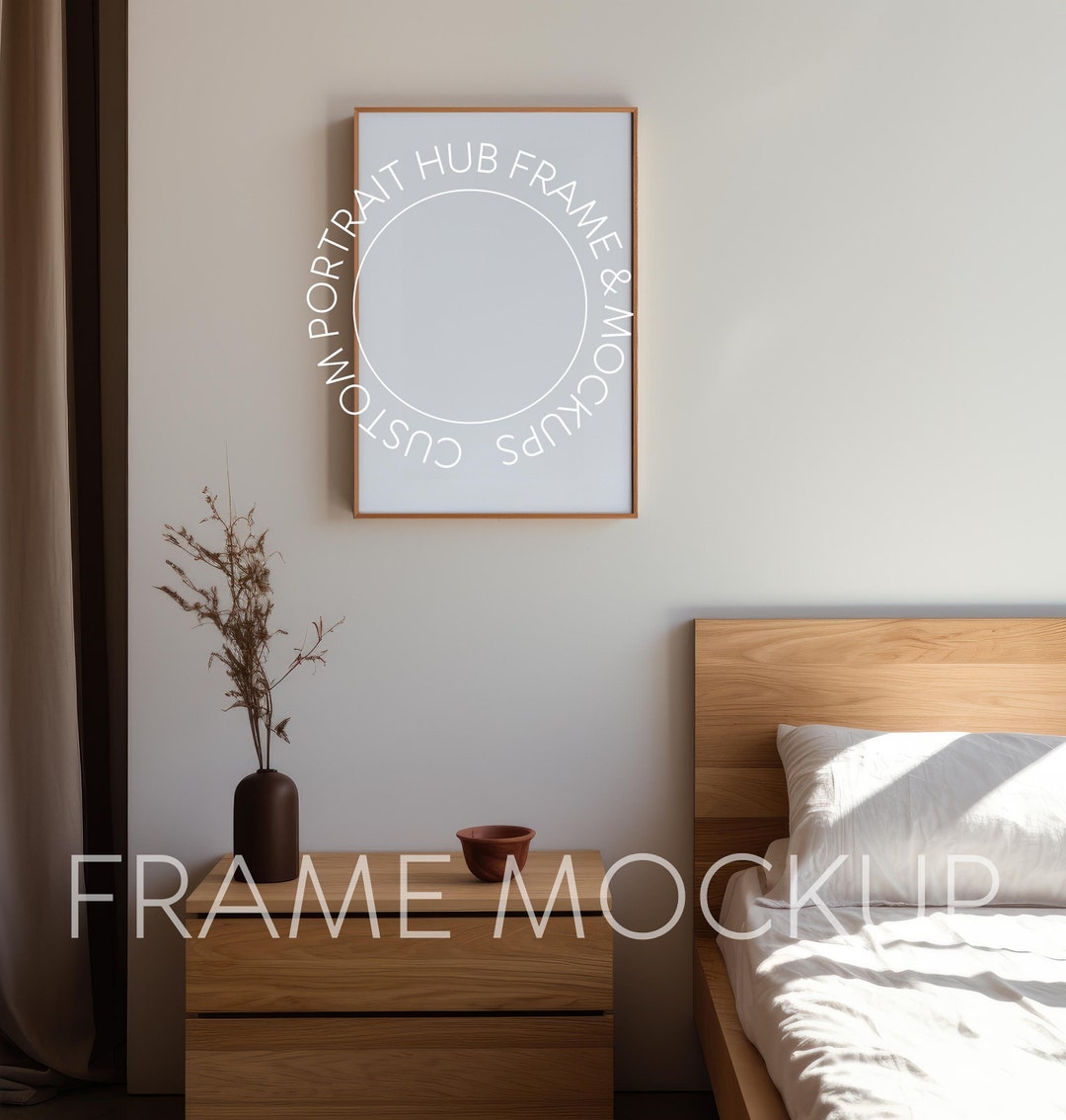 ISO A1, A2, A3 Ratio Thin Light Wood Frame Bedroom Wall Beige Wall ...