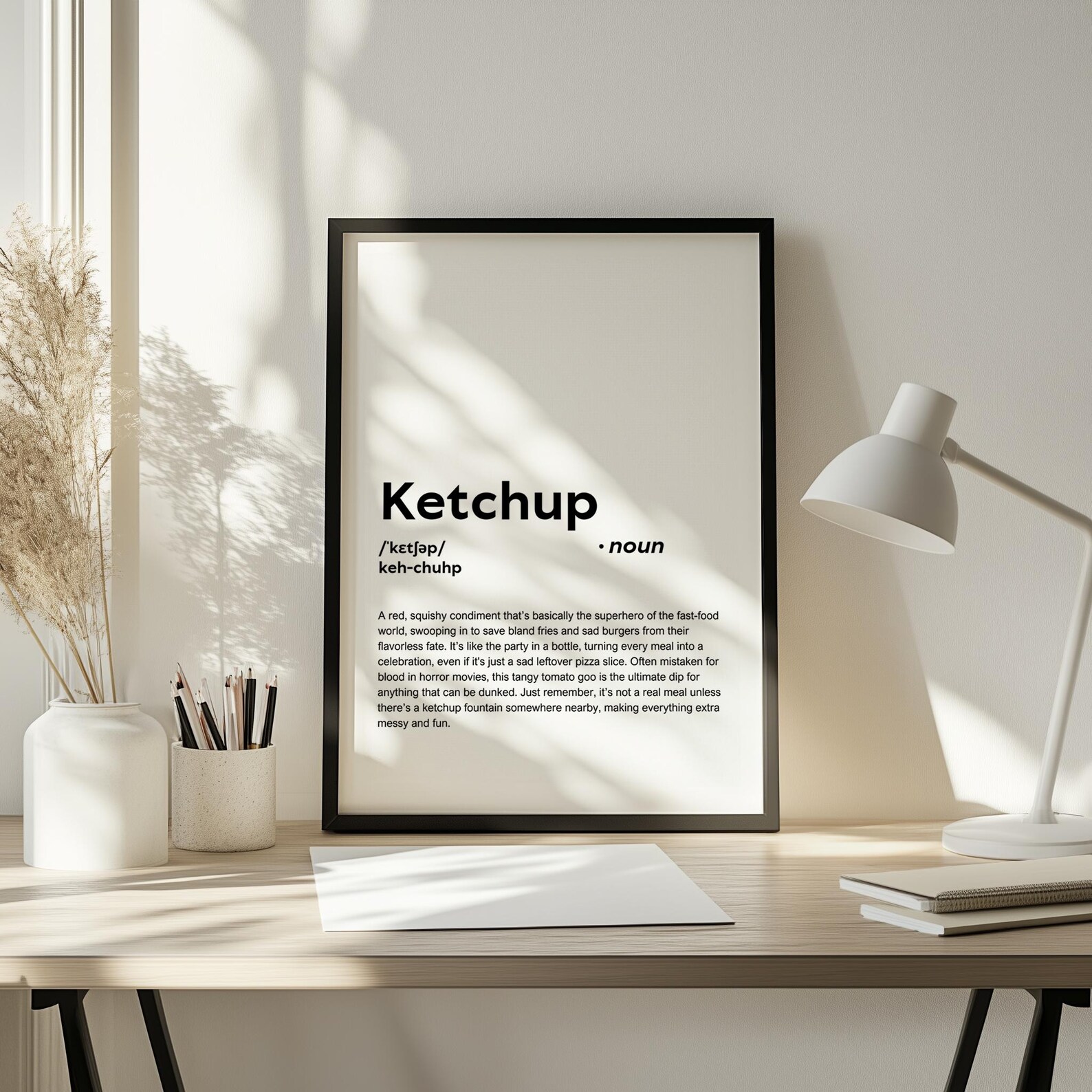 Funny Ketchup Definition Print Wall Art Poster, Ketchup Gift for ...