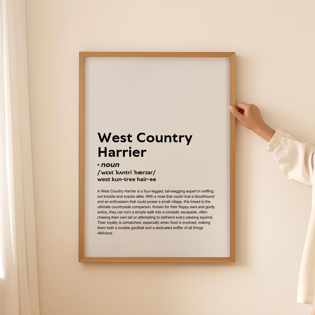 Funny West Country Harrier Print Definition Wall Art Poster Card, Gift ...