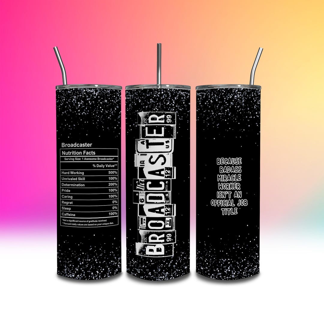 Broadcaster Tumbler Wrap 20 Oz Seamless Skinny Tumbler Wrap New Job ...