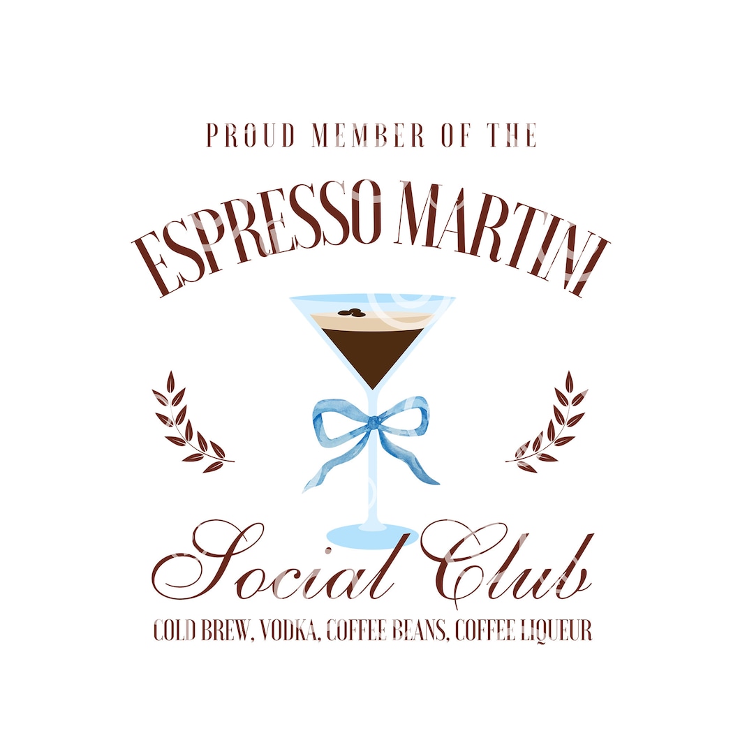 Espresso Martini Social Club PNG Blue Bow Ribbon Coquette Fun Funny ...