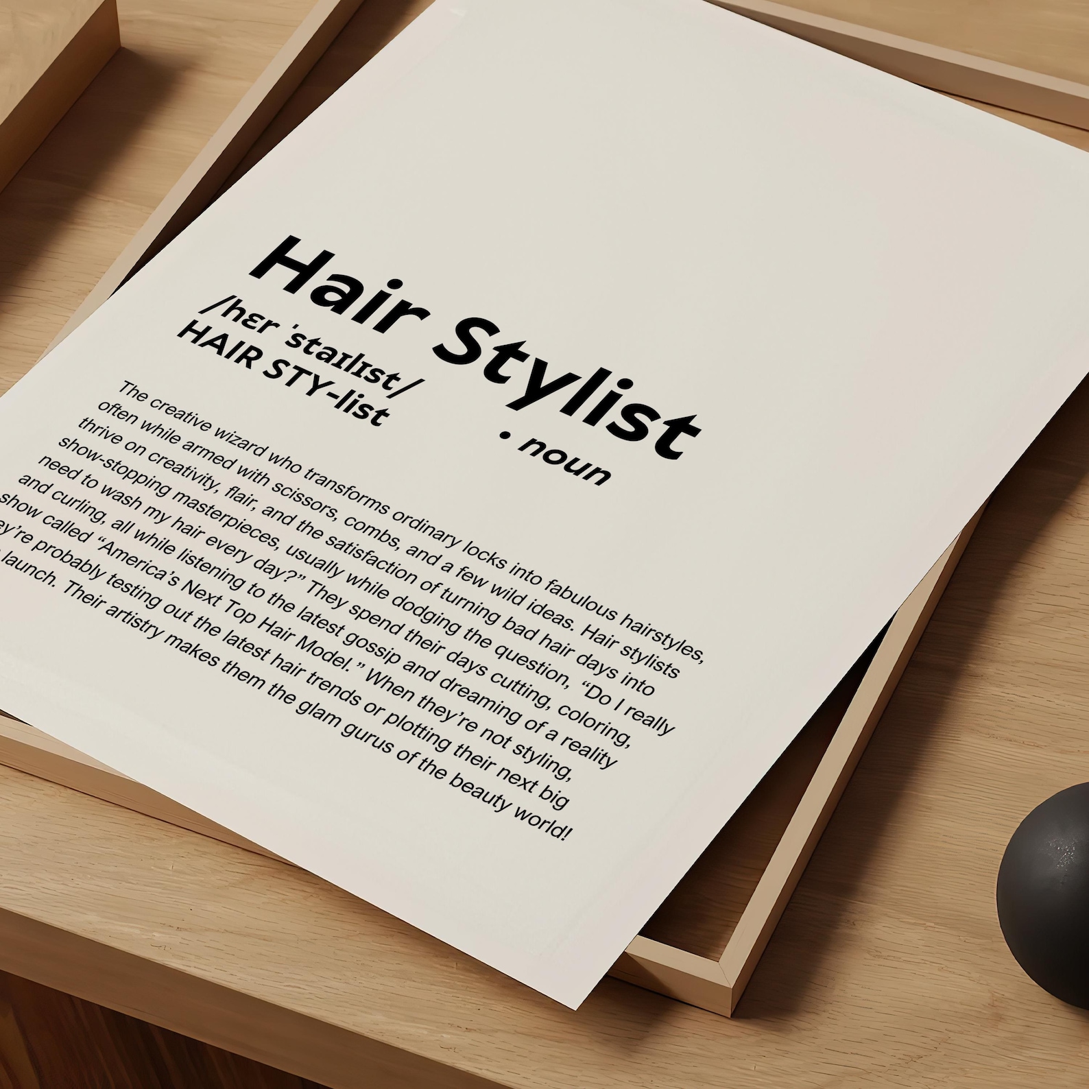 Funny Hair Stylist Definition Print Wall Art Poster, Hair Stylist Gift ...