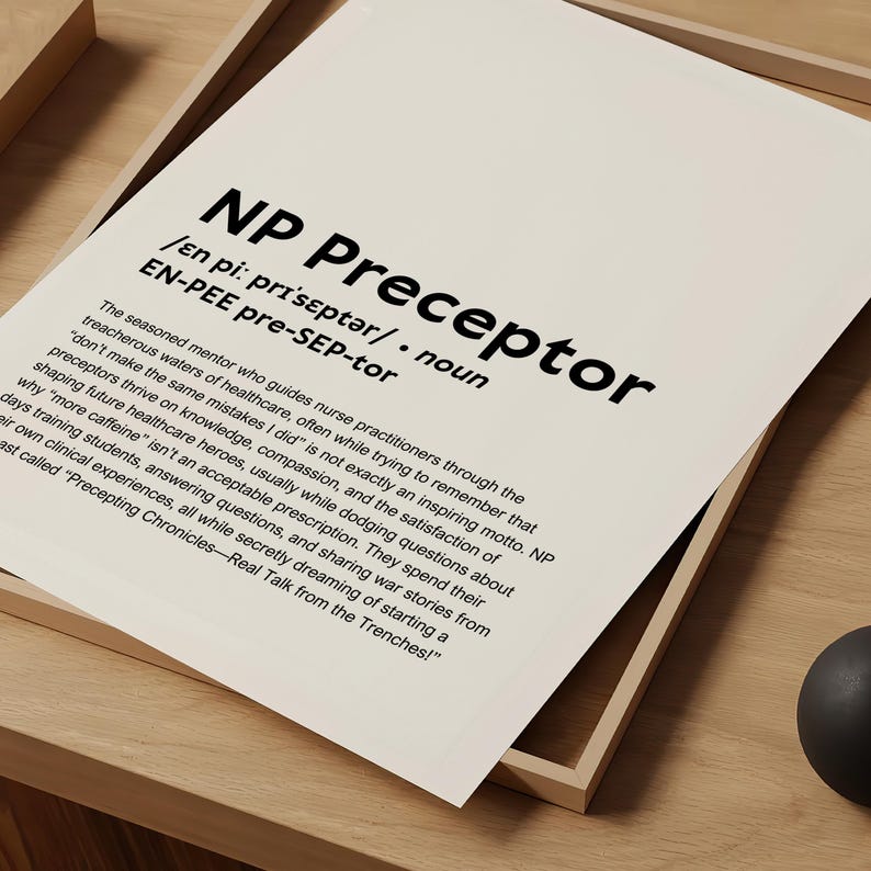 Funny NP Preceptor Definition Print Wall Art Poster, NP Preceptor Gift ...