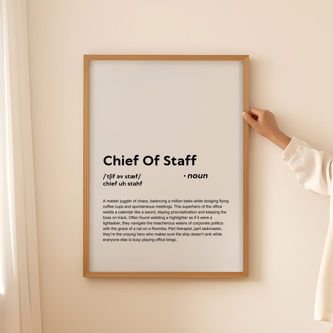 Funny Chief of Staff Definition Print Wall Art Poster, Chief of Staff ...
