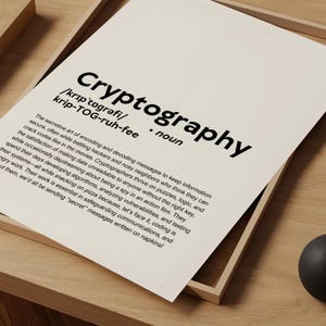 Funny Cryptography Definition Print Wall Art Poster, Cryptography Gift ...