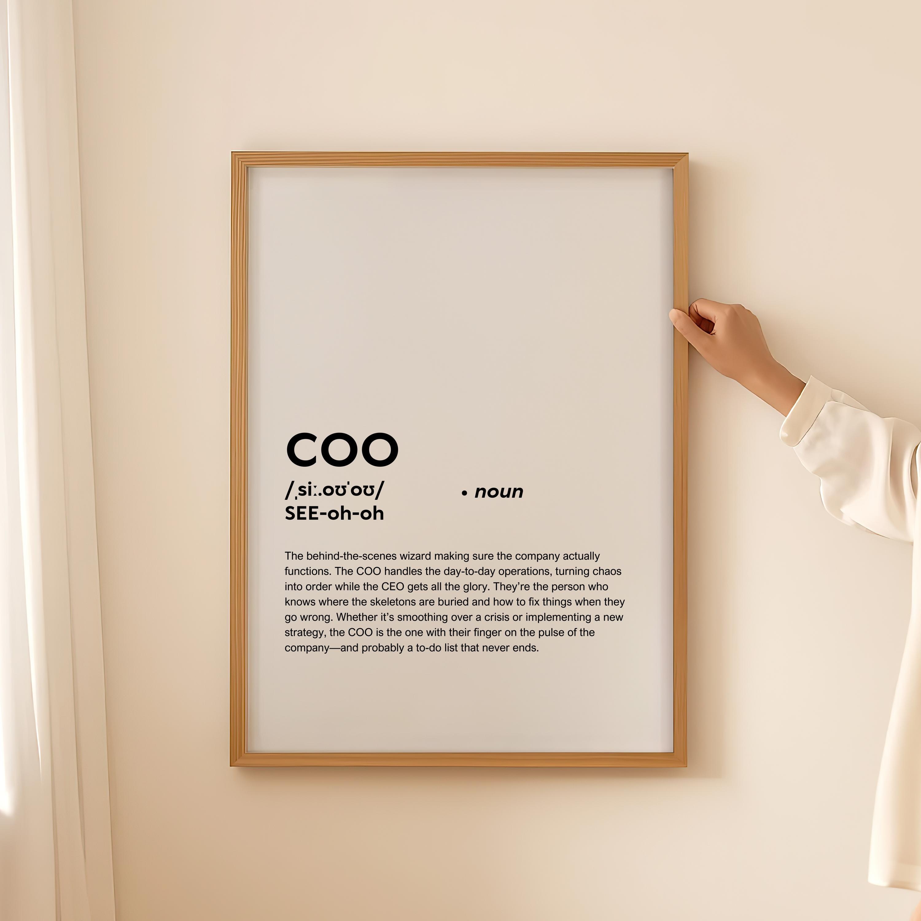 Funny COO Definition Print Wall Art Poster, COO Gift for Chief ...