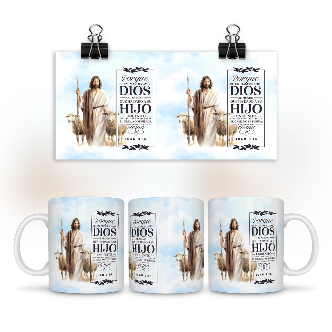 Jesús Jesucristo Buen Pastor Spanish Christian Mug Wrap 15 Oz 11oz ...