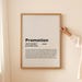 Funny Promotion Definition Print Wall Art Poster, Promotion Gift for ...