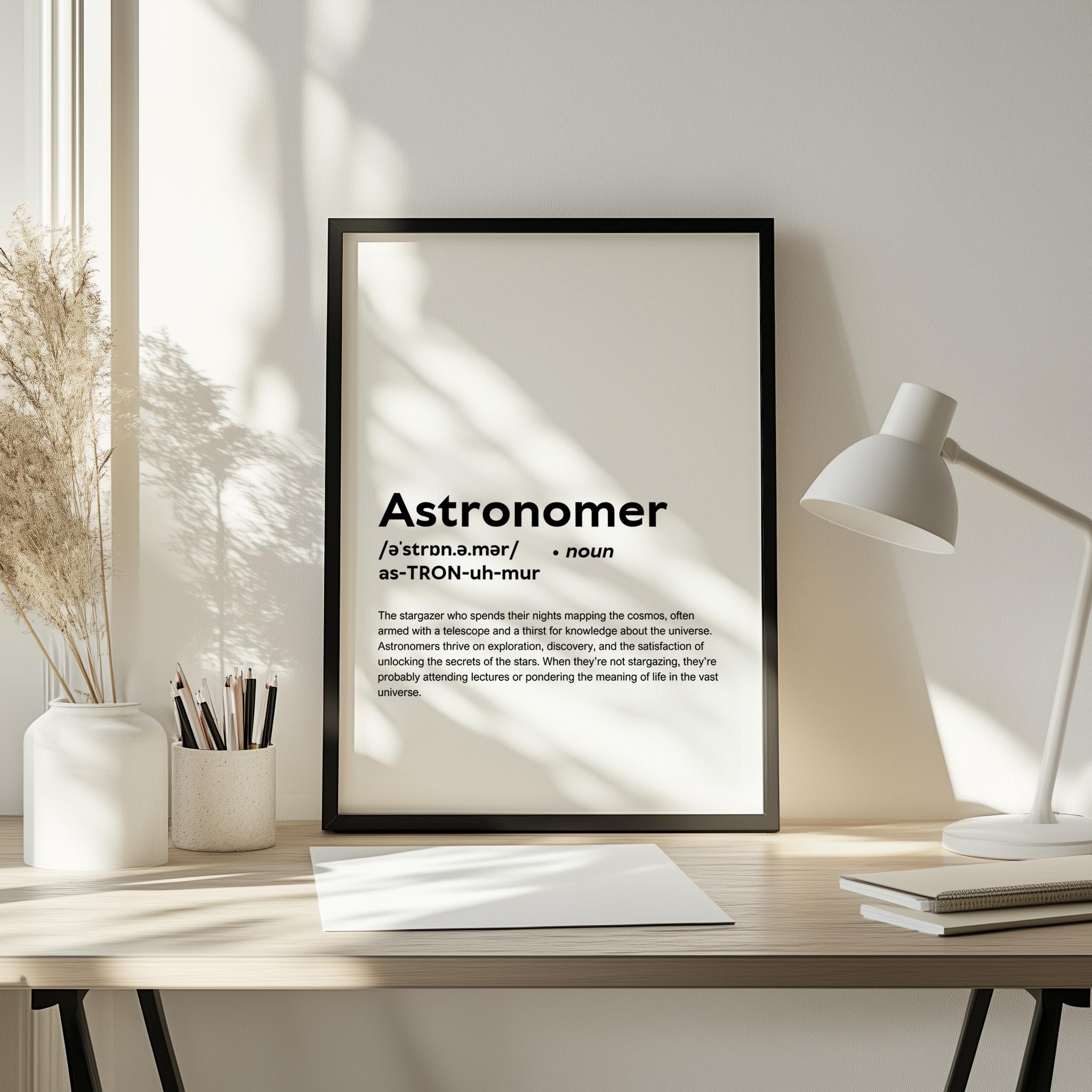 Funny Astronomer Definition Print Wall Art Poster, Astronomer Gift for ...