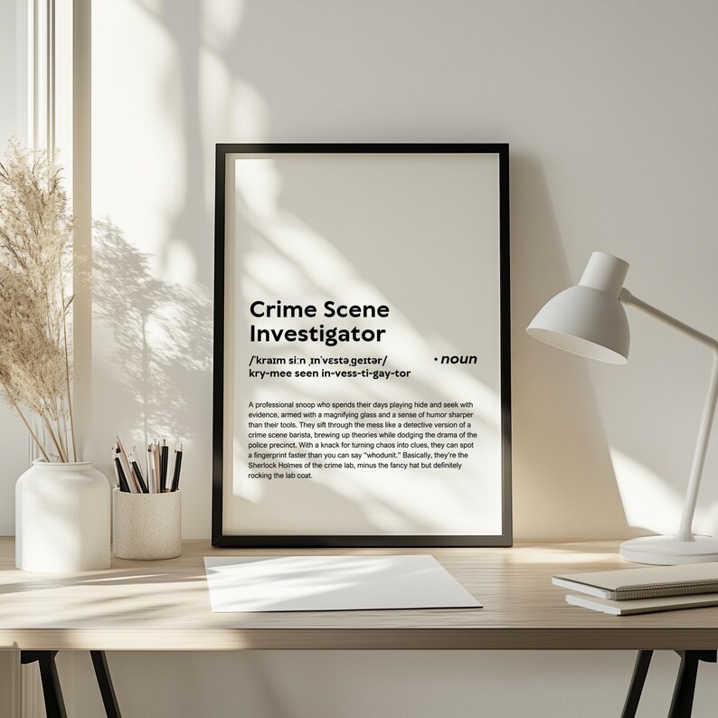 Funny Crime Scene Investigator Definition Print Wall Art Poster, Gift ...