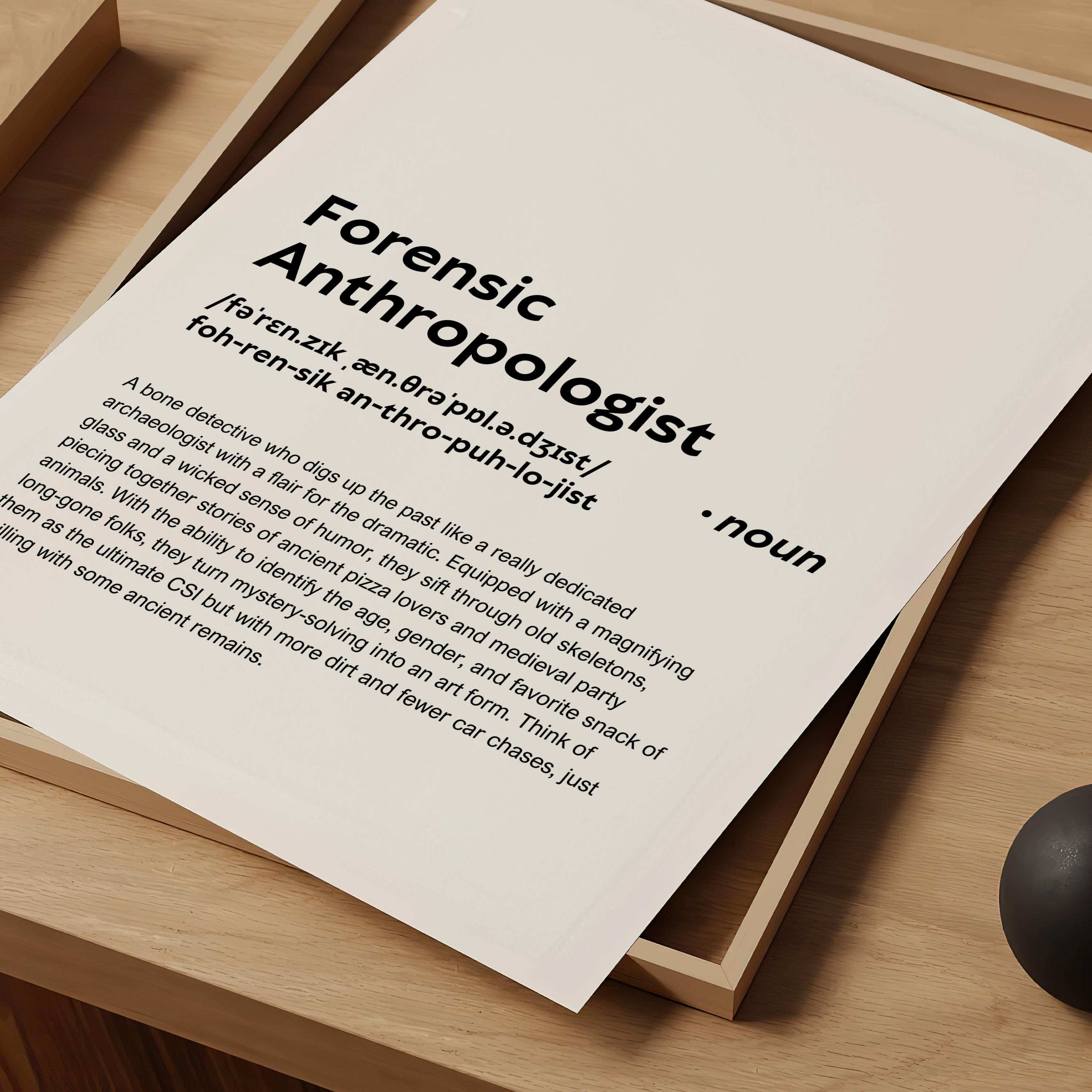 Funny Forensic Anthropologist Definition Print Wall Art Poster, Gift ...