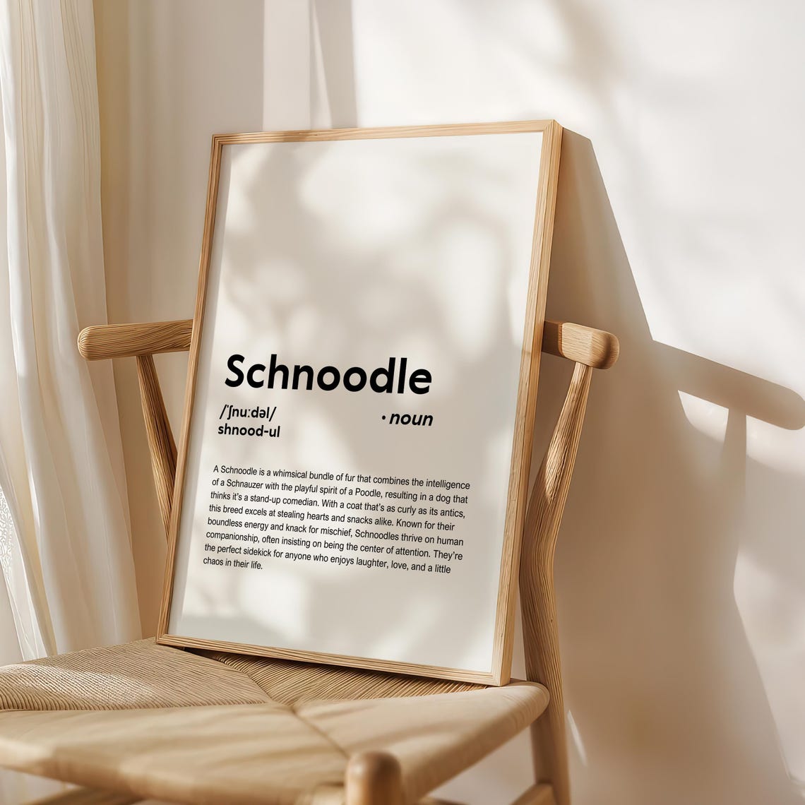 Funny Schnoodle Print Definition Wall Art Poster Card, Gift for Dog ...