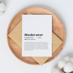 Funny Moderator Definition Print Wall Art Poster, Moderator Gift for ...