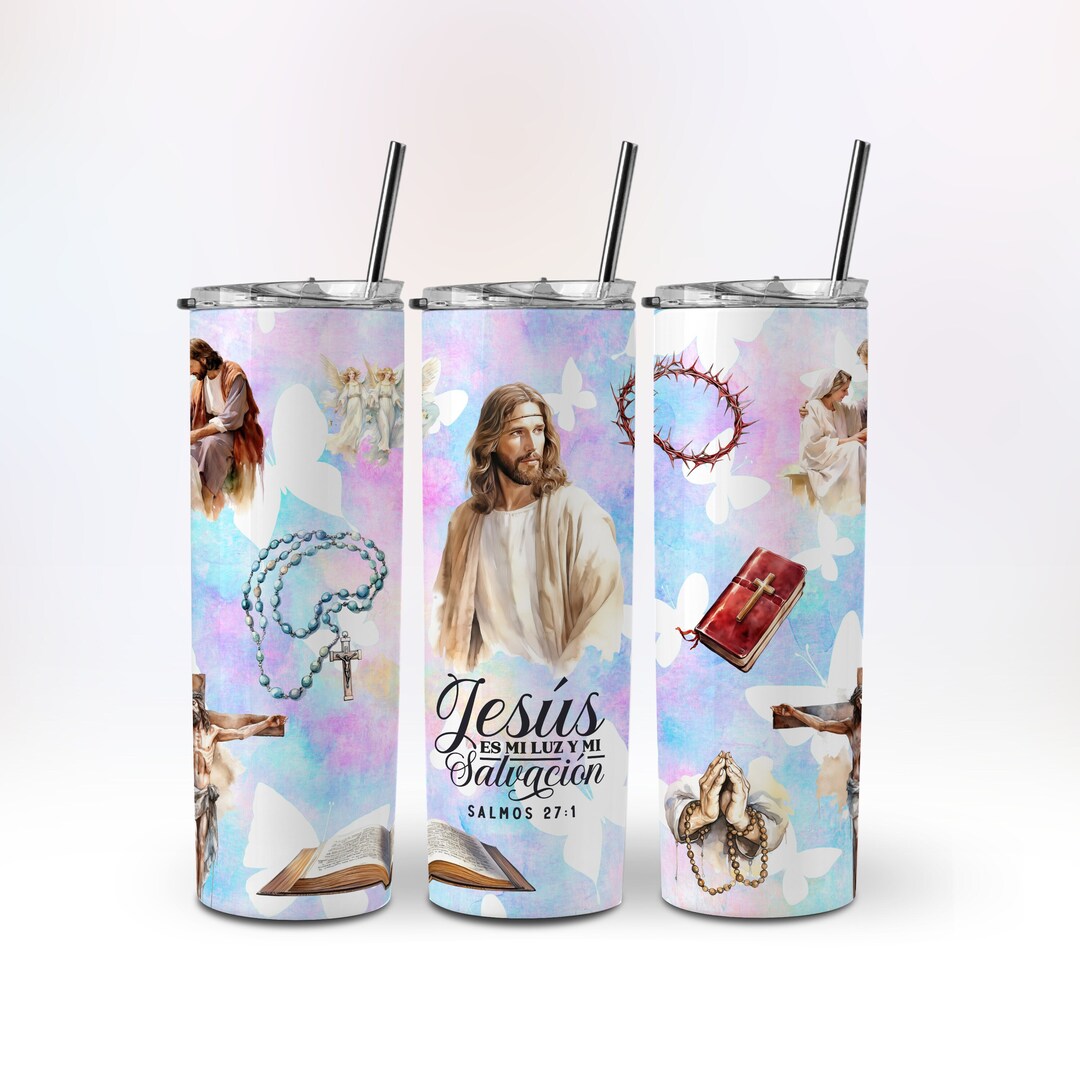 Jesus Es Mi Luz Y Mi Salvacion Salmos 27, Spanish Christian Tumbler ...