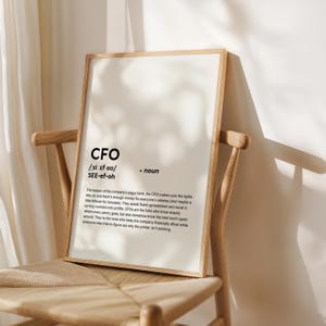Funny CFO Definition Print Wall Art Poster, CFO Gift for Chief ...