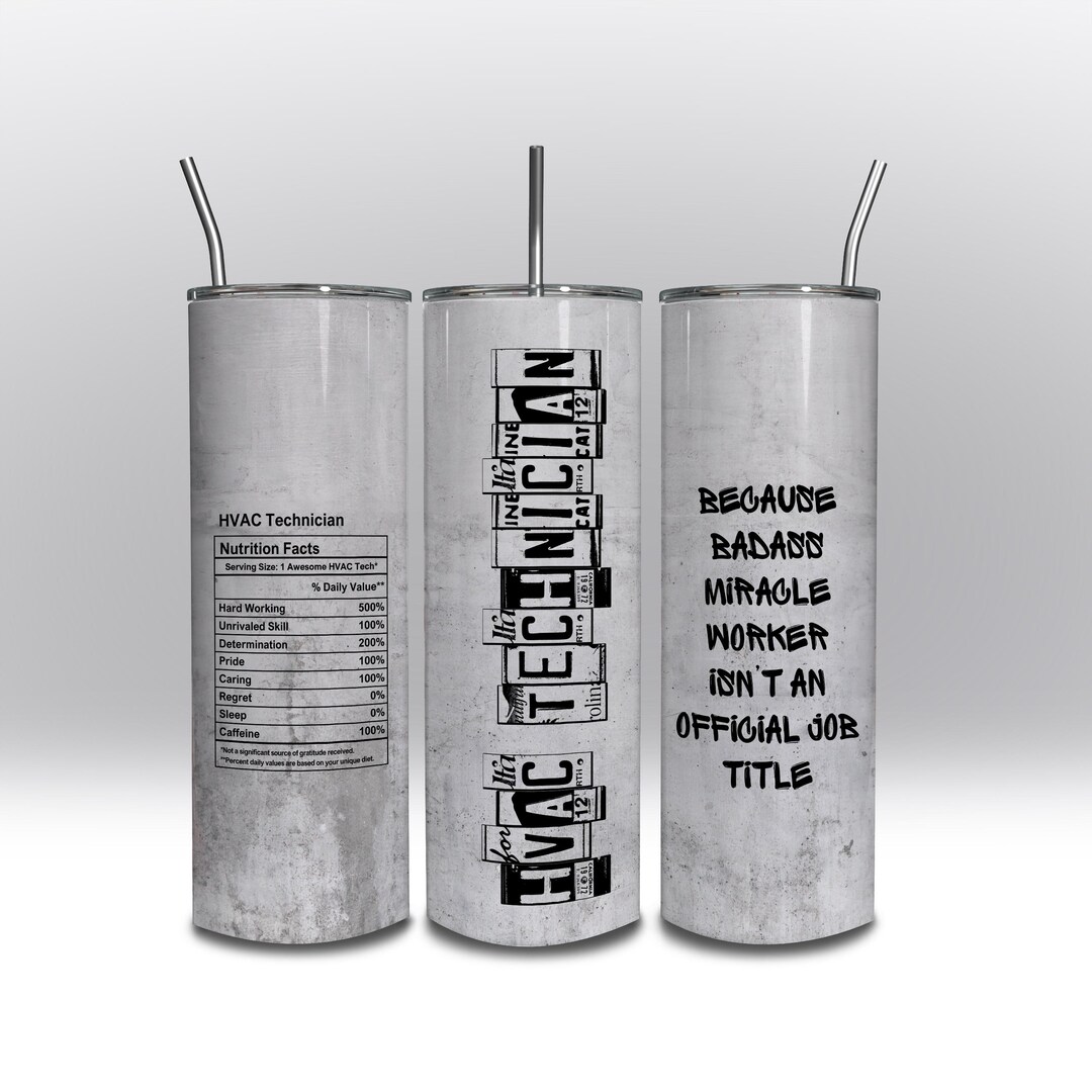 HVAC Technician Tumbler Wrap 20 Oz Skinny Tumbler Wrap Coworker Gift ...