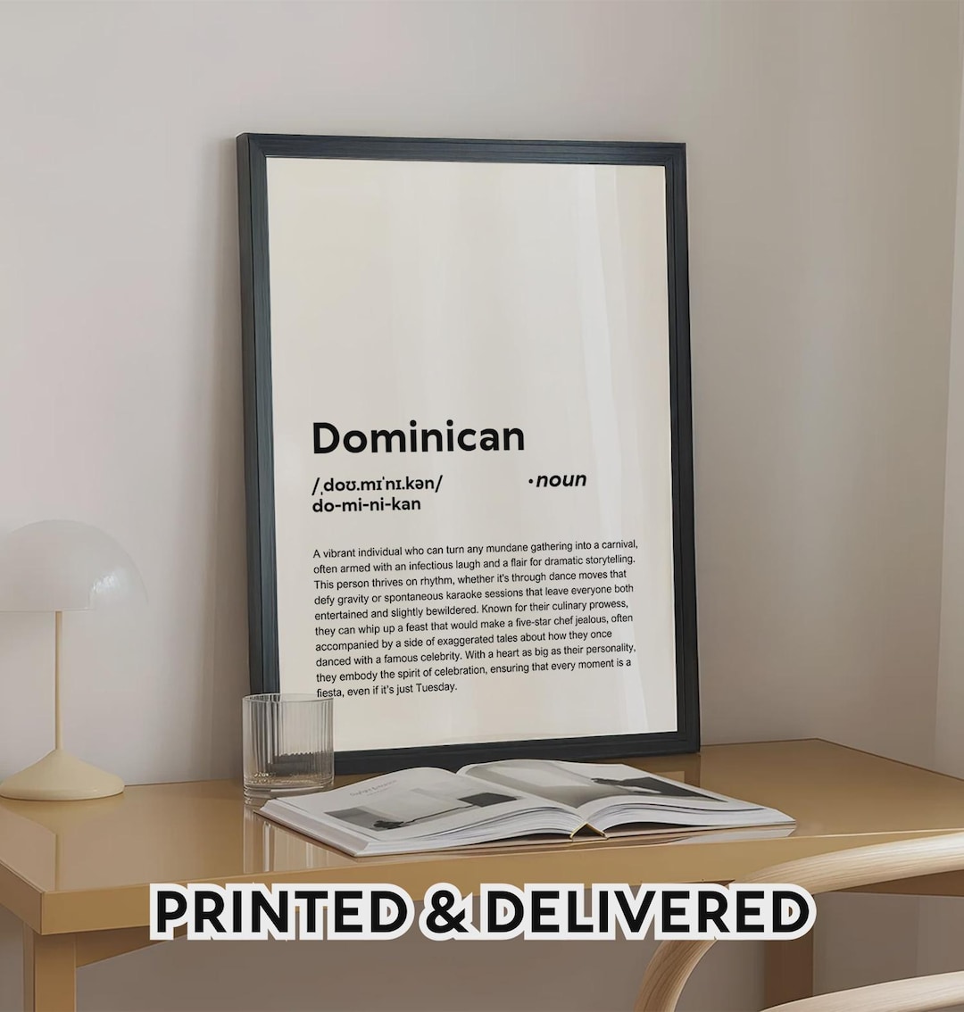PRINTED Dominican Poster, Funny Definition of Dominican Print Wall Art ...