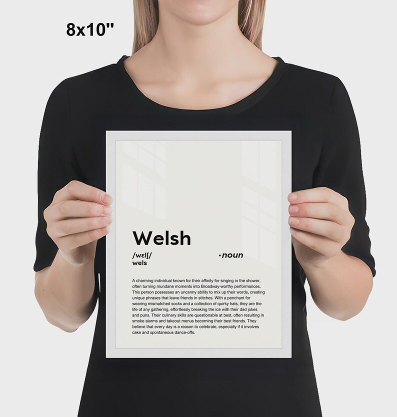 PRINTED Welsh Poster, Funny Definition of Welsh Print Wall Art, Wales ...