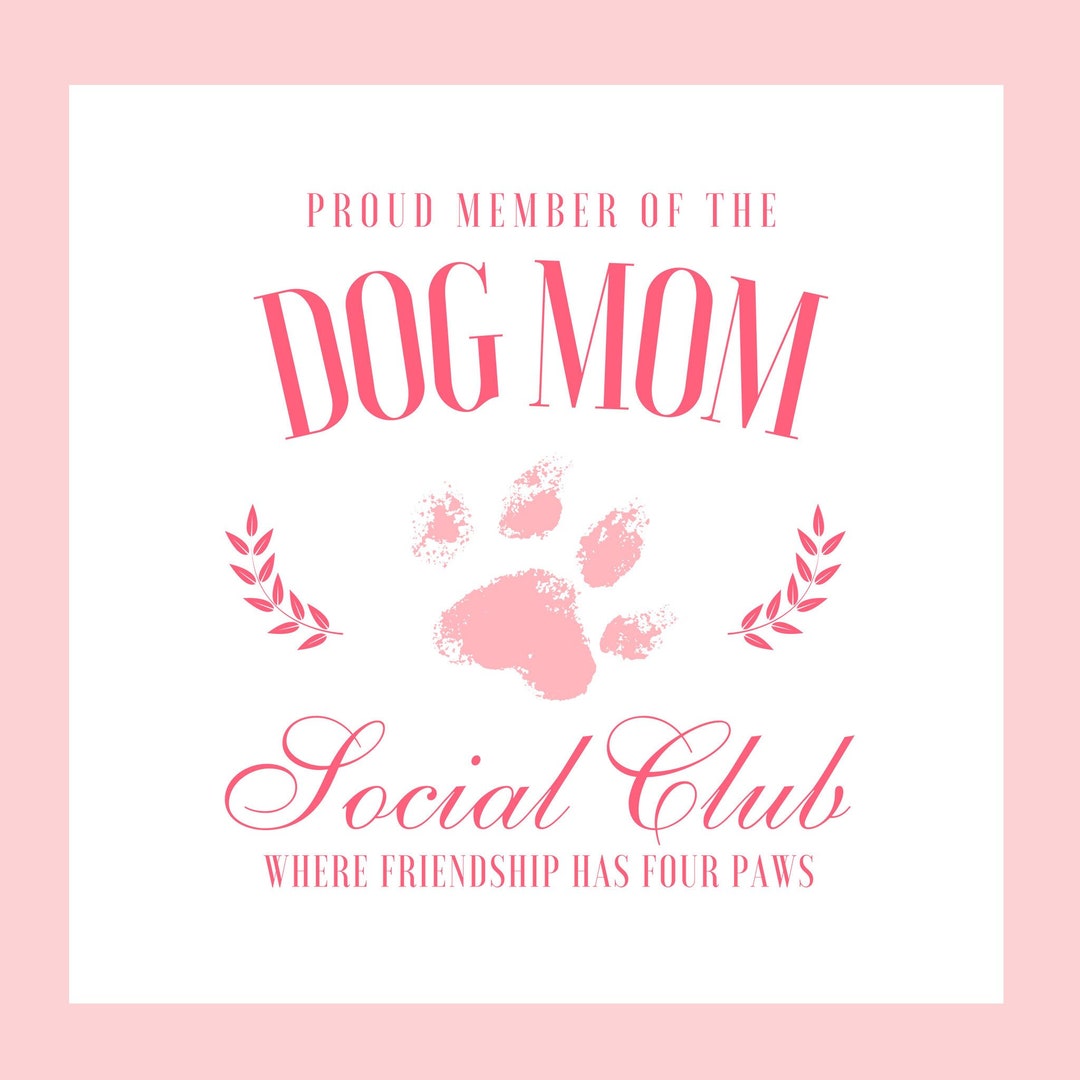 Dog Mom Social Club Png, Pink Paw Print Fur Mama Pooch Puppy Gift Girly ...