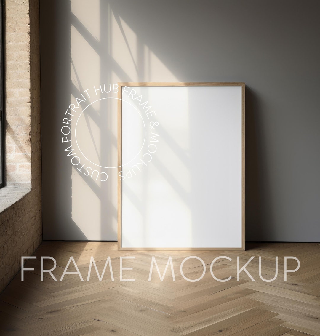 3:4 Light Wood Frame on Parquet Floor Realistic Home Interior 3x4 Ratio ...