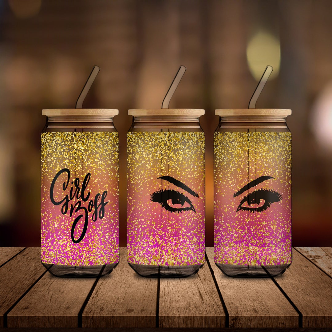 Girl Boss Girl Power Libbey Glass Wrap 16 Oz Libby Cup Wrap Template ...
