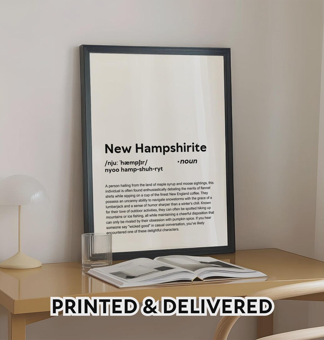 PRINTED New Hampshirite Poster, Funny Definition of New Hampshirite ...