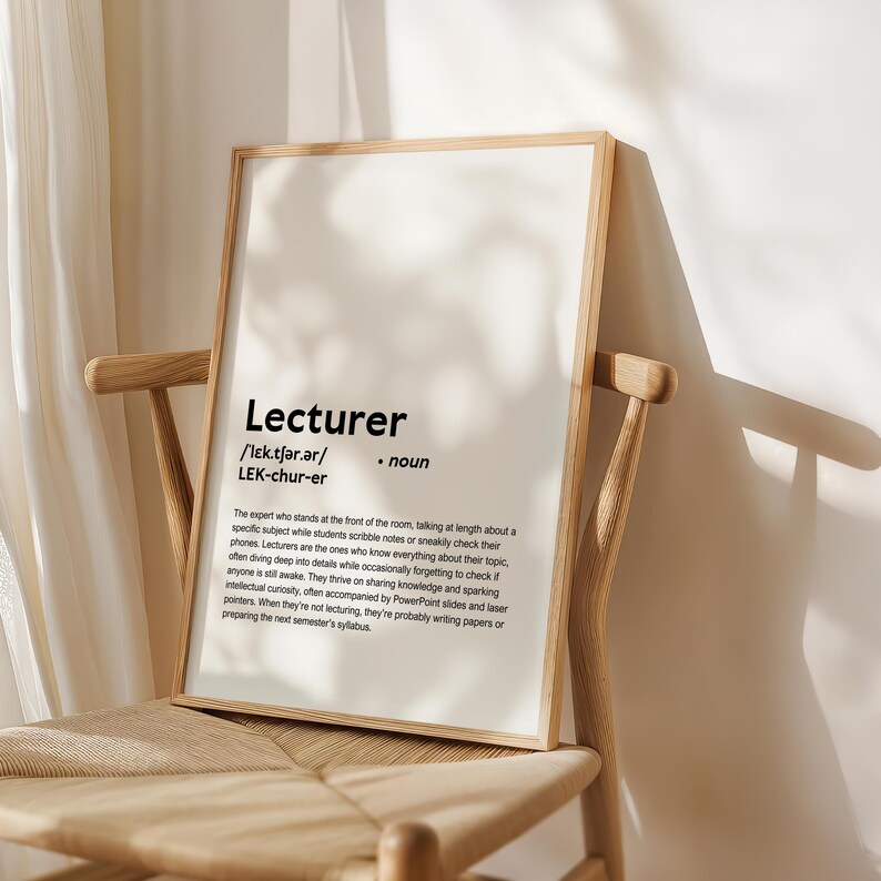 Funny Lecturer Definition Print Wall Art Poster, Lecturer Gift for ...