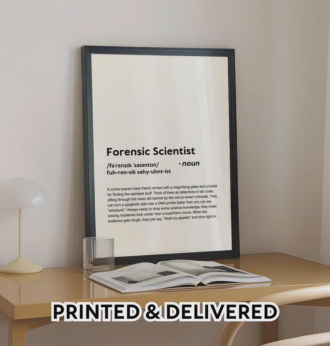 PRINTED Forensic Scientist Poster, Funny Definition Print Wall Art Gift ...