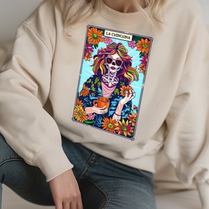 La Chingona Tarot Card PNG Spanish Loteria Latina Skeleton Chola ...