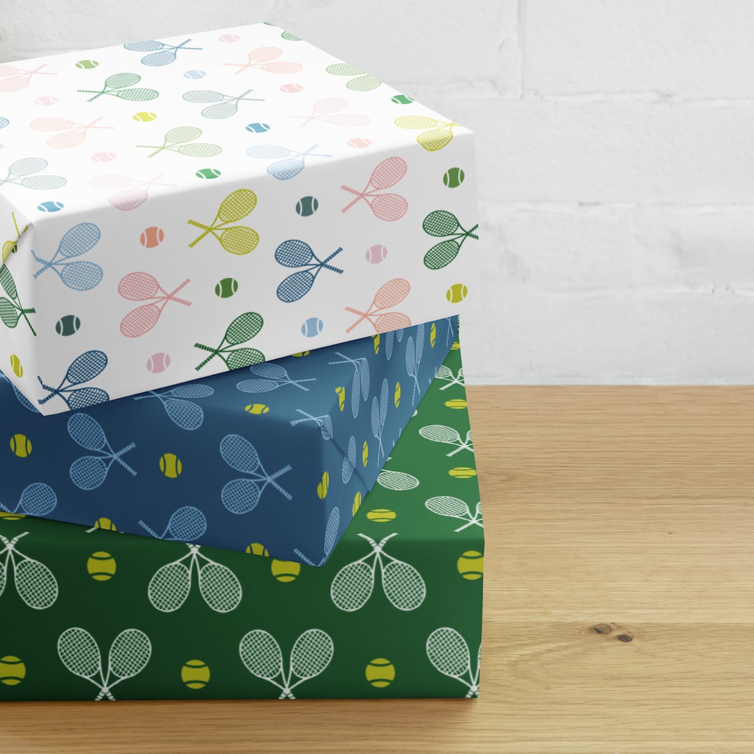 Tennis Wrapping Paper Sheets (set of 3) - Etsy