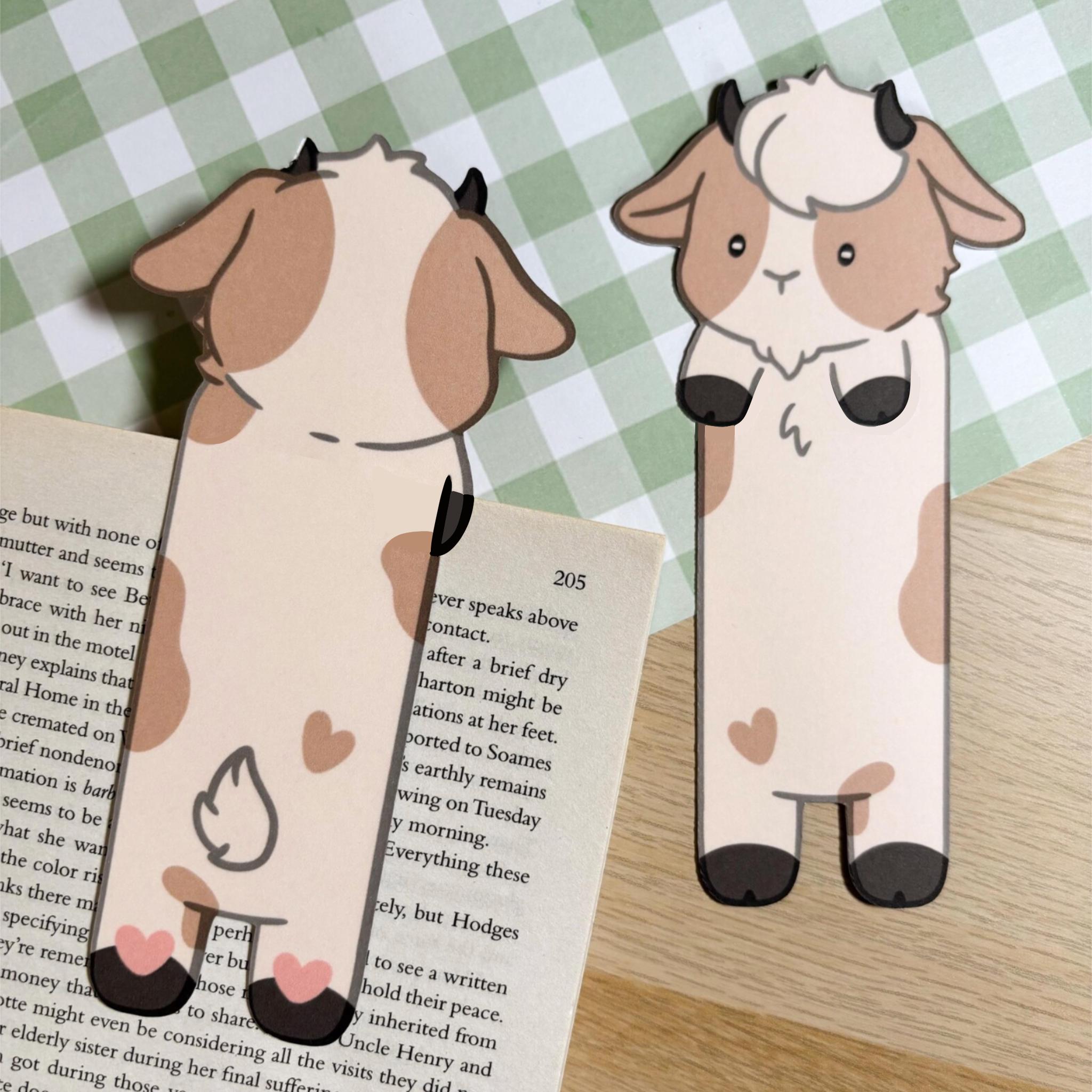 Goat Bookmark, Cute Animal Stationery, Goat Lover Gift, Farm Animal ...