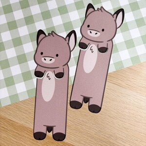 Donkey Peeking Bookmark, Cute Book Accessory, Cottage Core Bookmark ...